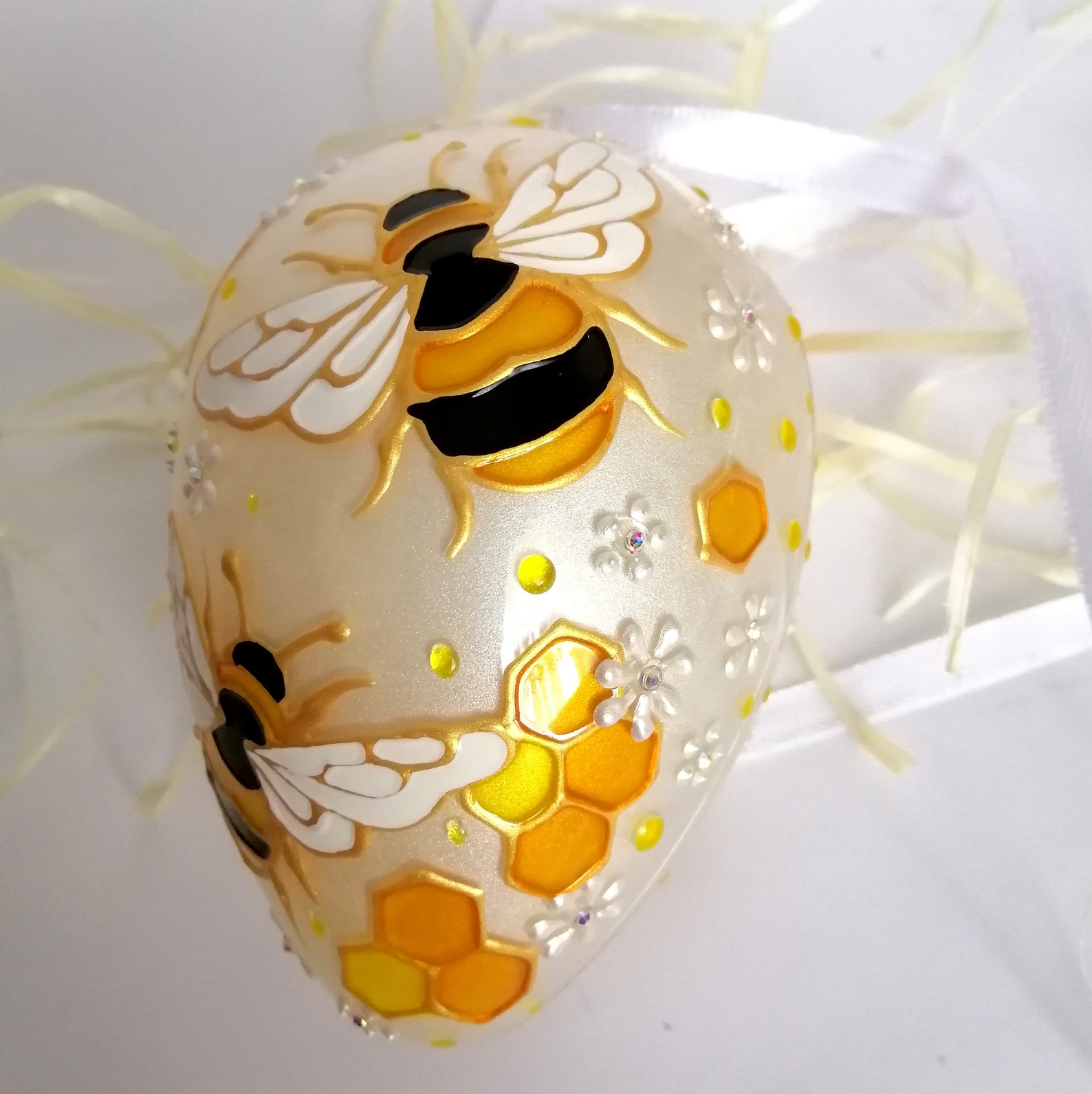 Bee Easter Egg for Basket Easter Egg With Flowers Easter Gift - Etsy