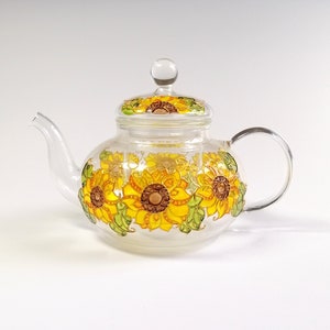 Sunflower Tea Set Hand Painted Personalised Tea Set for Wedding Gift ...