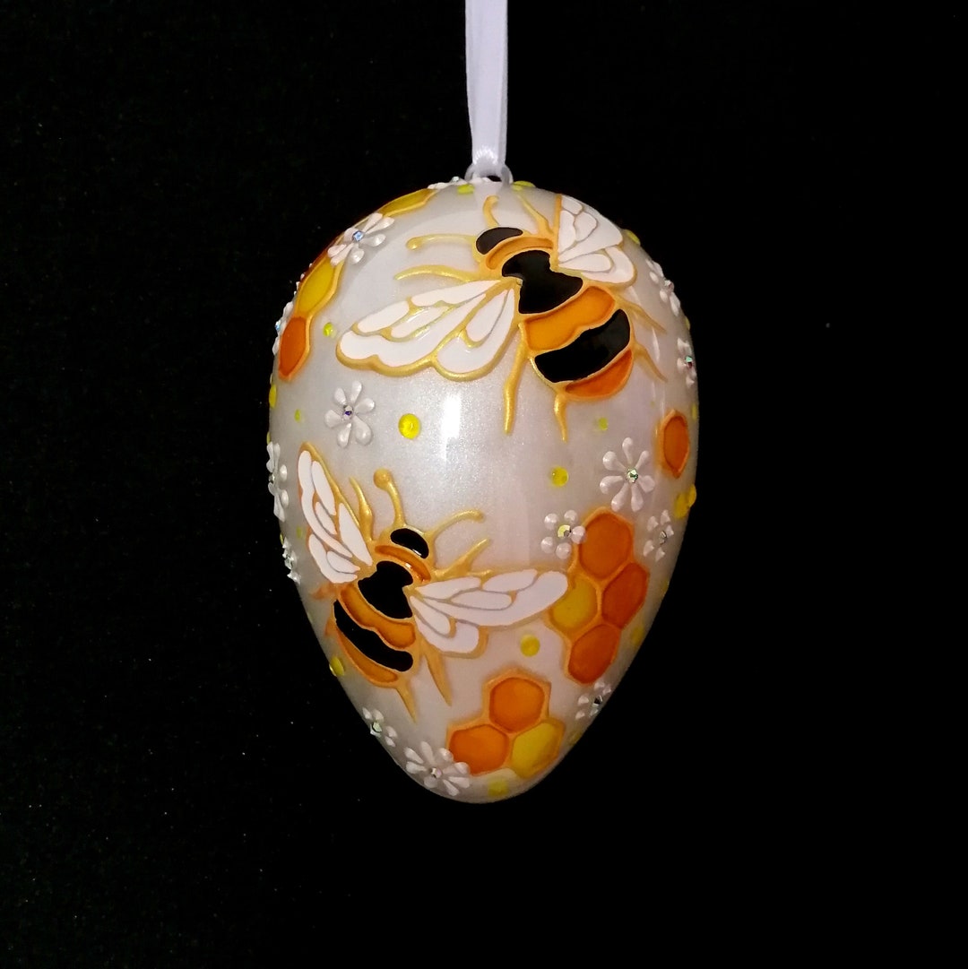 Bee Easter Egg for Basket Easter Egg With Flowers Easter Gift for ...