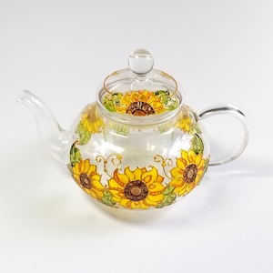 Sunflower Tea Set Hand Painted Personalised Tea Set for Wedding Gift ...