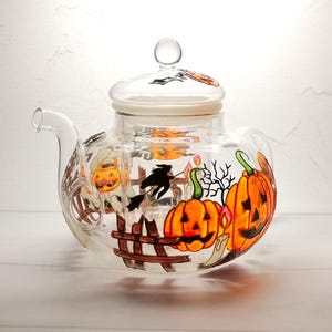 Cute Ghost Glass Teapot Spooky Halloween Teapot With Infuser ...
