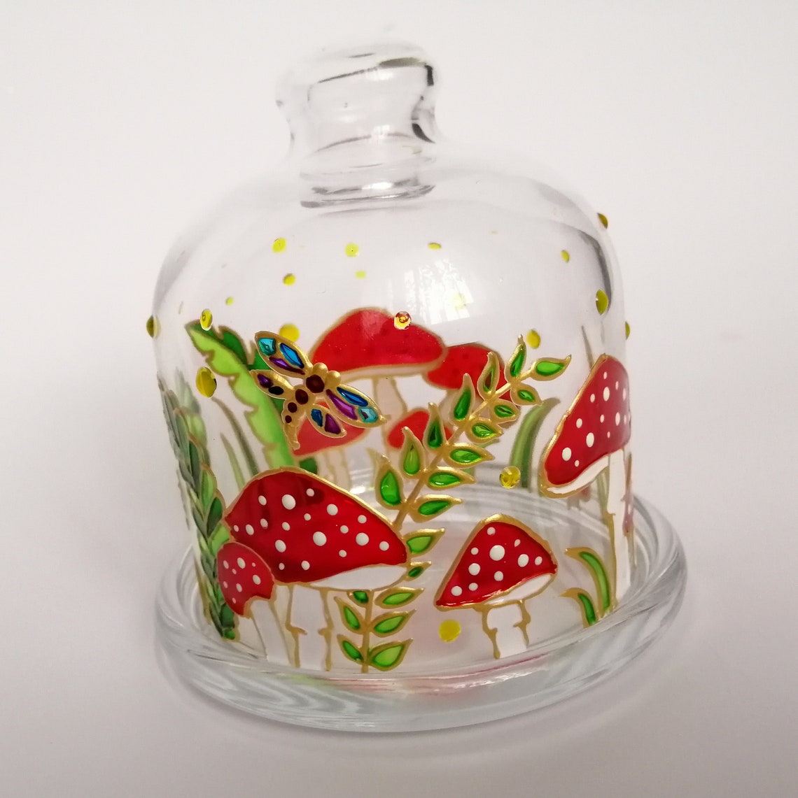 Hand painted lemon holder with mushroom Toadstool lemon holder | Etsy