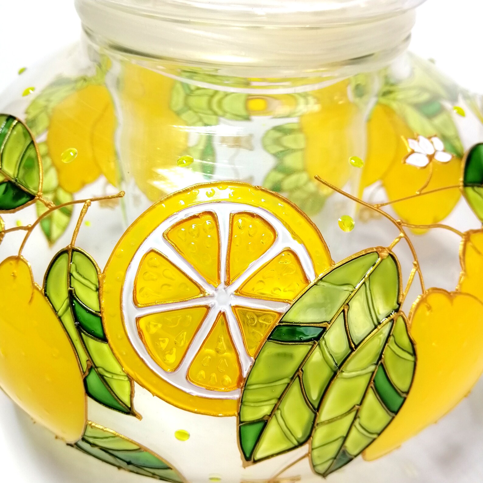 Lemon Glass Teapot Hand Painted Personalised Tea Pot With - Etsy