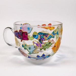 Fish Coffee Mug Handmade Personalized Big Mug for Dad Fishing Gifts for ...