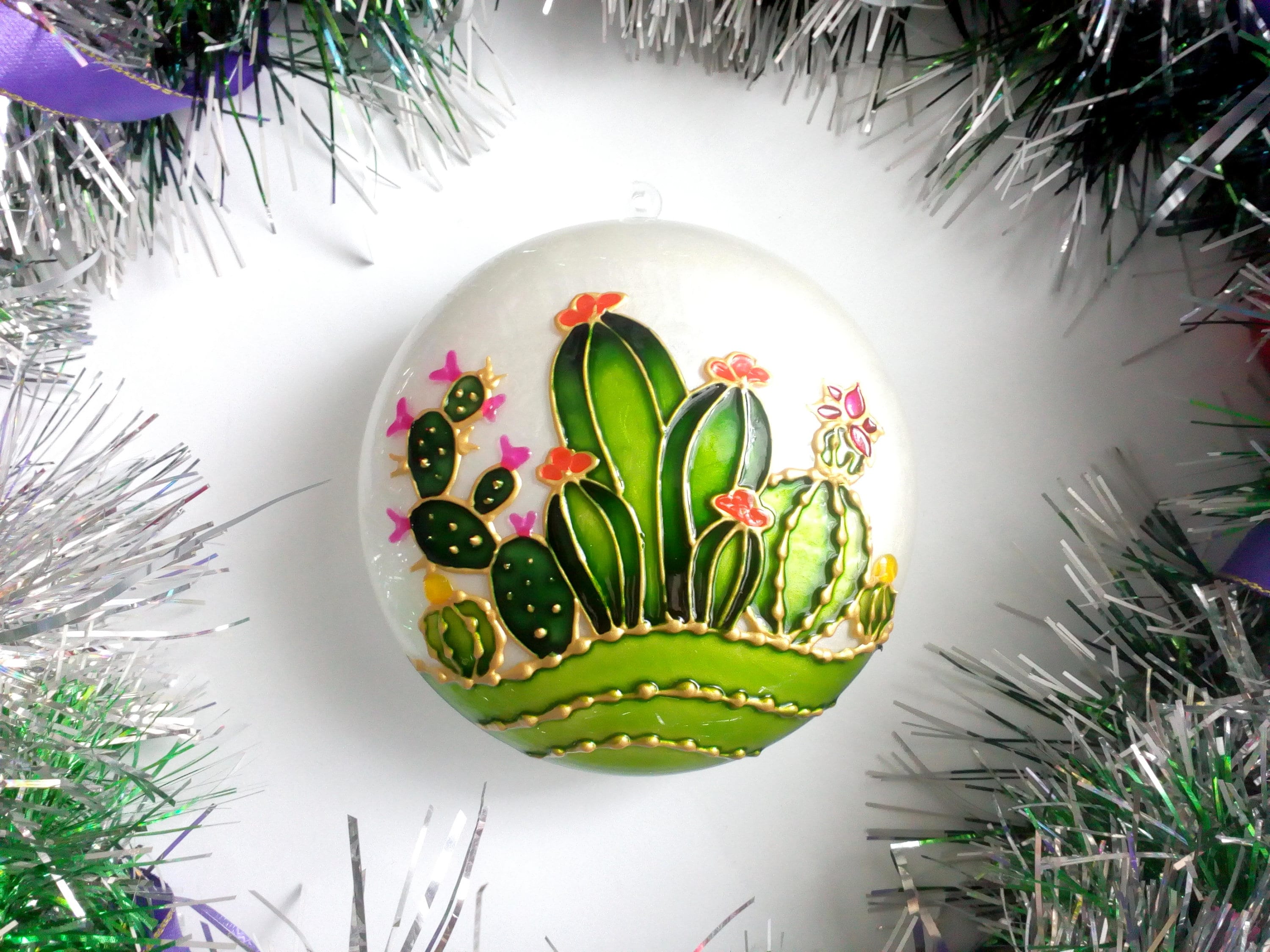 Cactus Christmas Ornament Handmade Hand Painted Christmas Gift - Etsy ...
