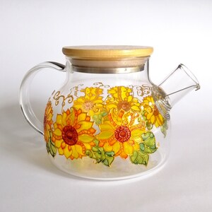 Sunflower Teapot Personalised Hand Painted Tea Kettle With Sunflowers ...