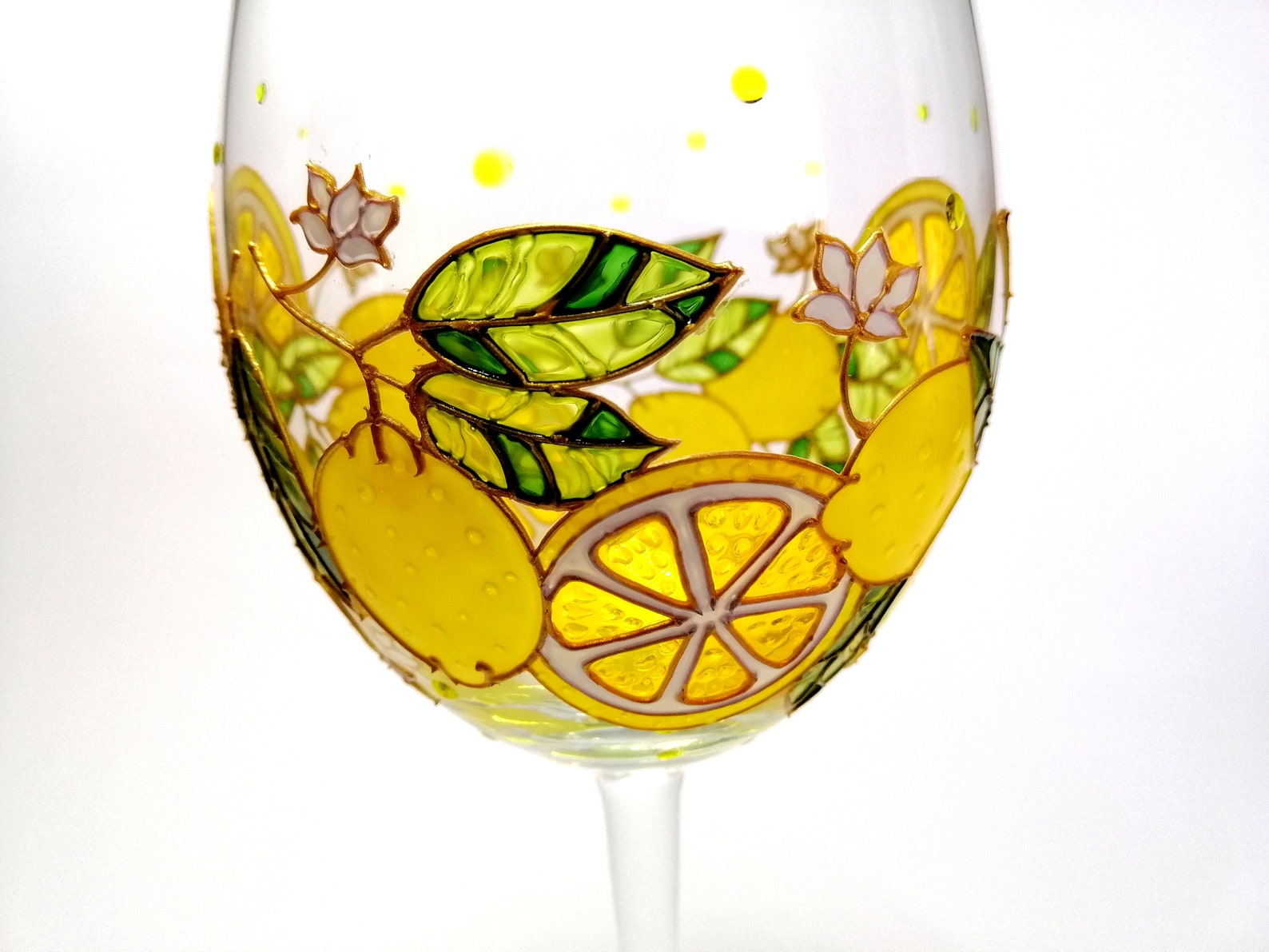 Lemon Wine Glass Hand Painted Personalised Gift for Wine Lover - Etsy