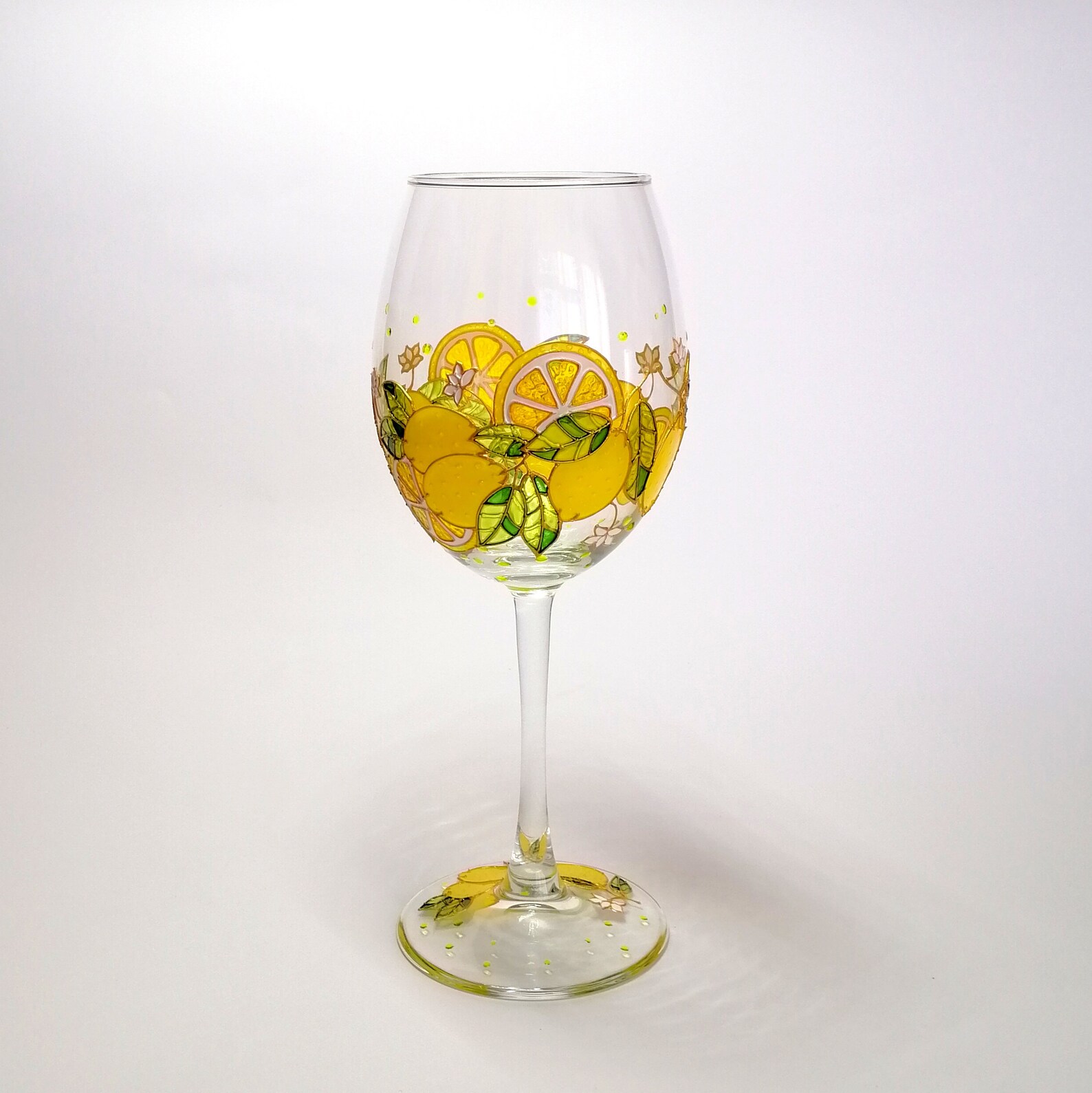 Lemon wine glass hand painted Personalised gift for wine lover | Etsy