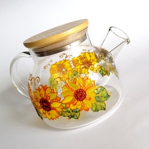 Sunflower Teapot Personalised Hand Painted Tea Kettle With Sunflowers ...