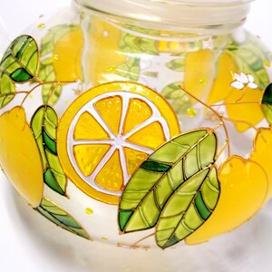 Lemon Glass Teapot Hand Painted Personalised Tea Pot With - Etsy