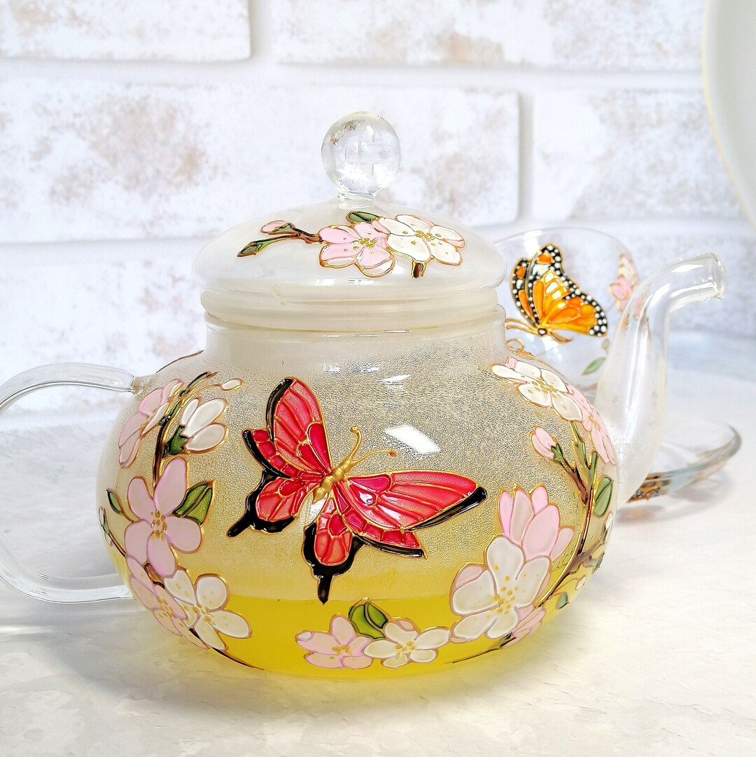 Butterfly Tea Set Personalised Flower Tea Set for Wedding Gift ...