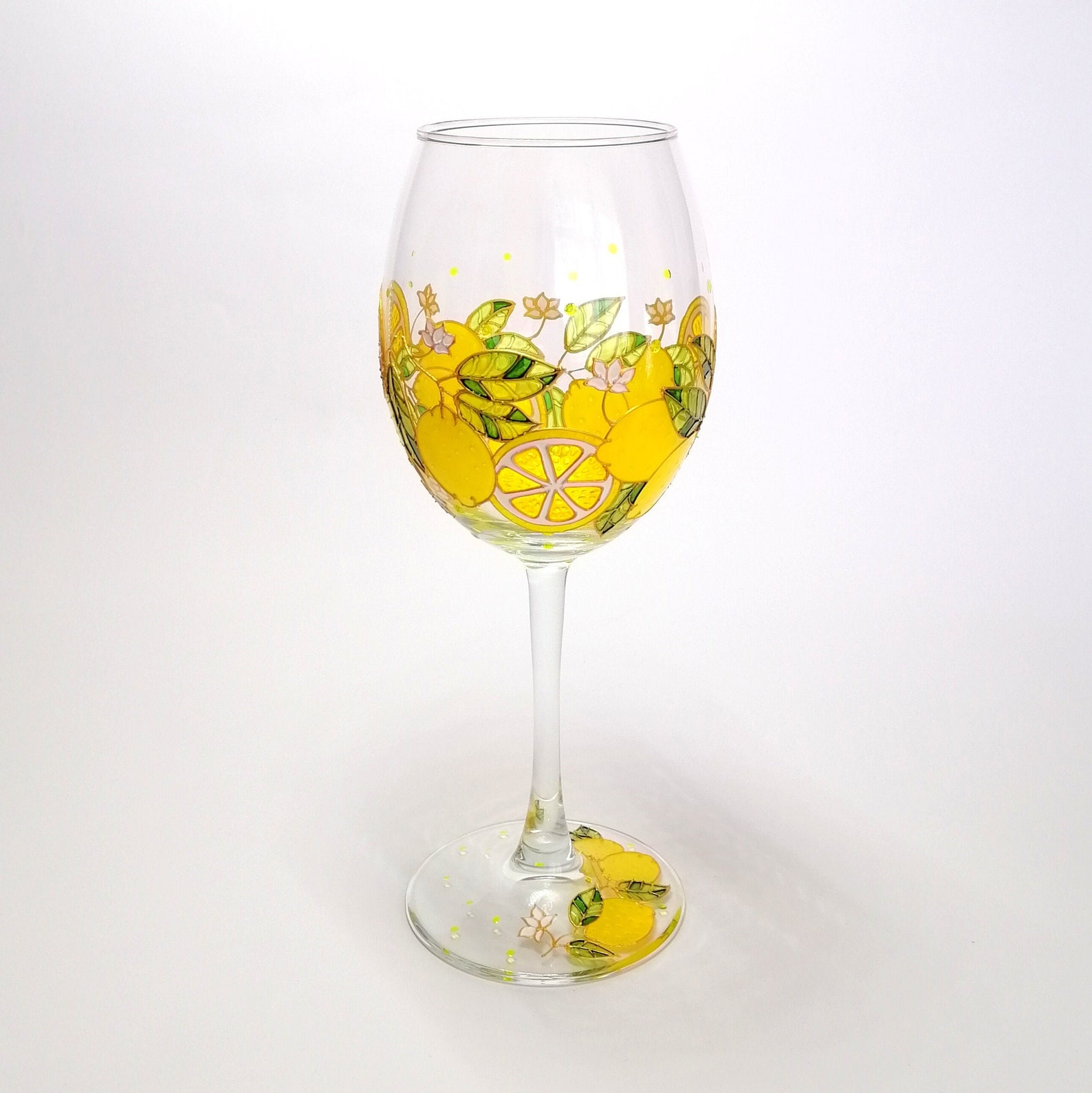 Lemon Wine Glass Hand Painted Personalised Gift for Wine Lover - Etsy