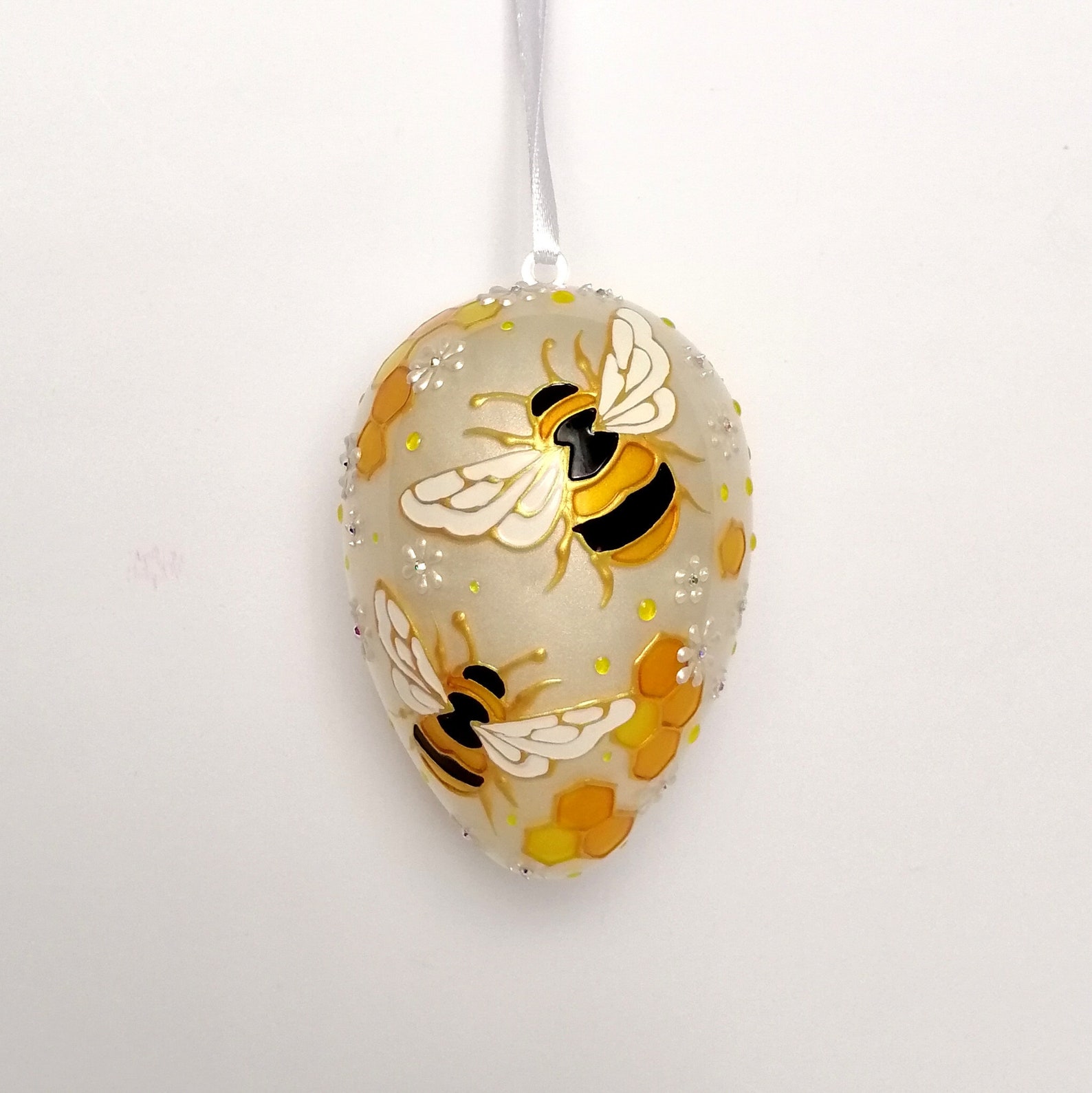 Bee Easter Egg for Basket Easter Egg With Flowers Easter Gift - Etsy