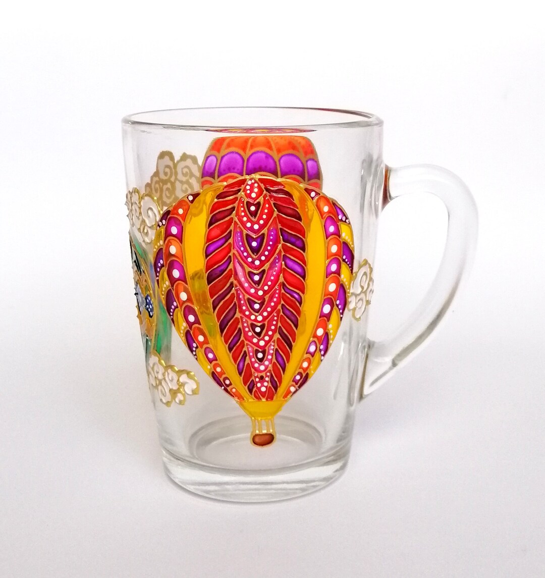 Hot Air Balloon Coffee Mug Hand Painted Personalised Mug Handmade ...