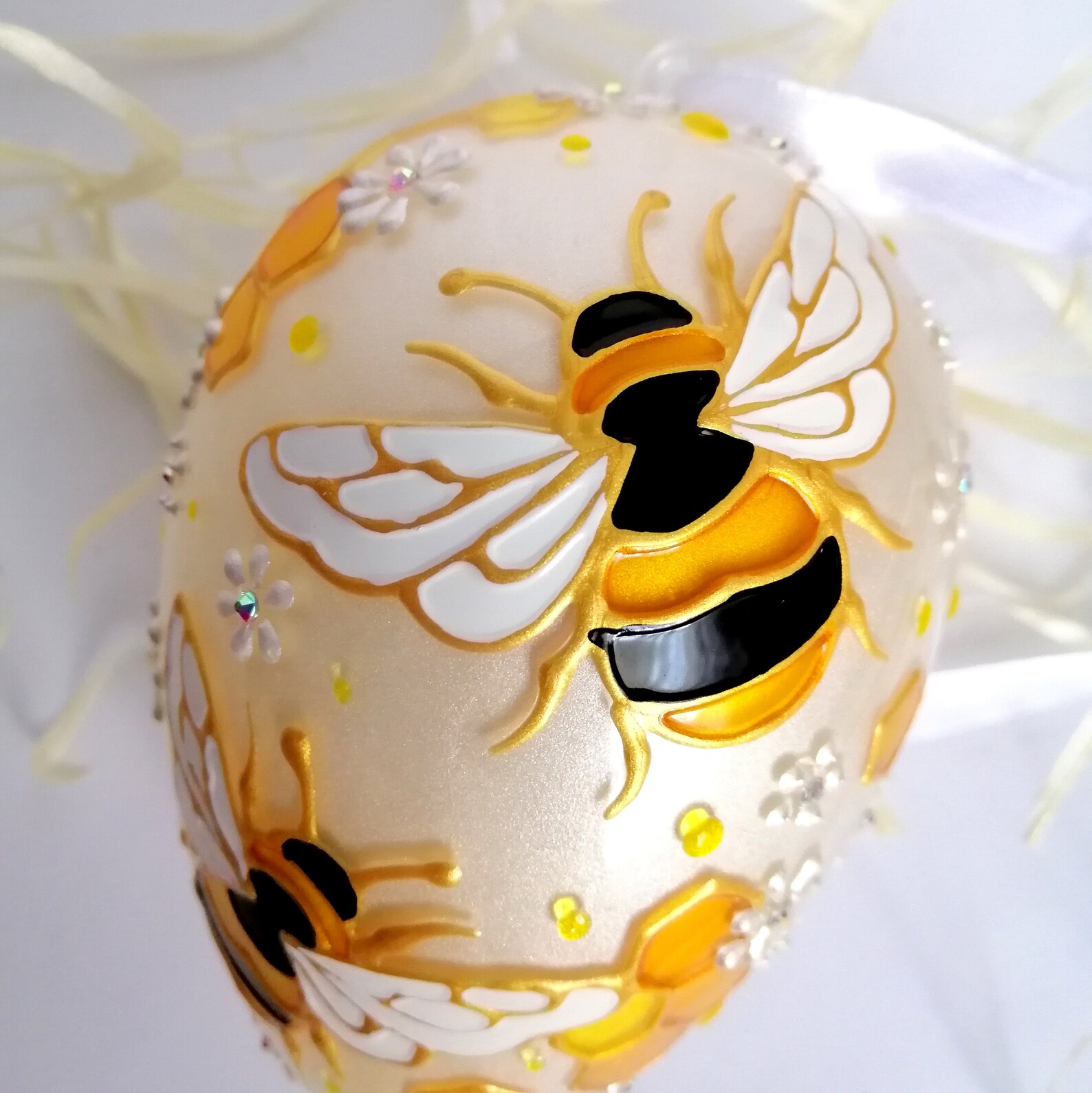 Bee Easter Egg for Basket Easter Egg With Flowers Easter Gift - Etsy
