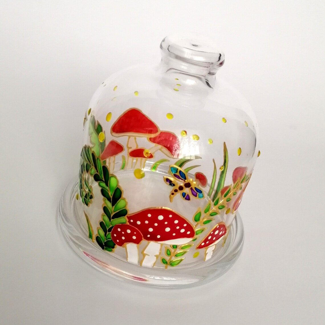 Hand painted lemon holder with mushroom Toadstool lemon holder | Etsy