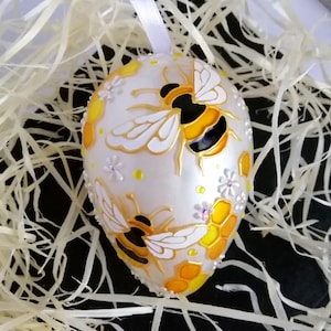 Bee Easter Egg for Basket Easter Egg With Flowers Easter Gift for ...