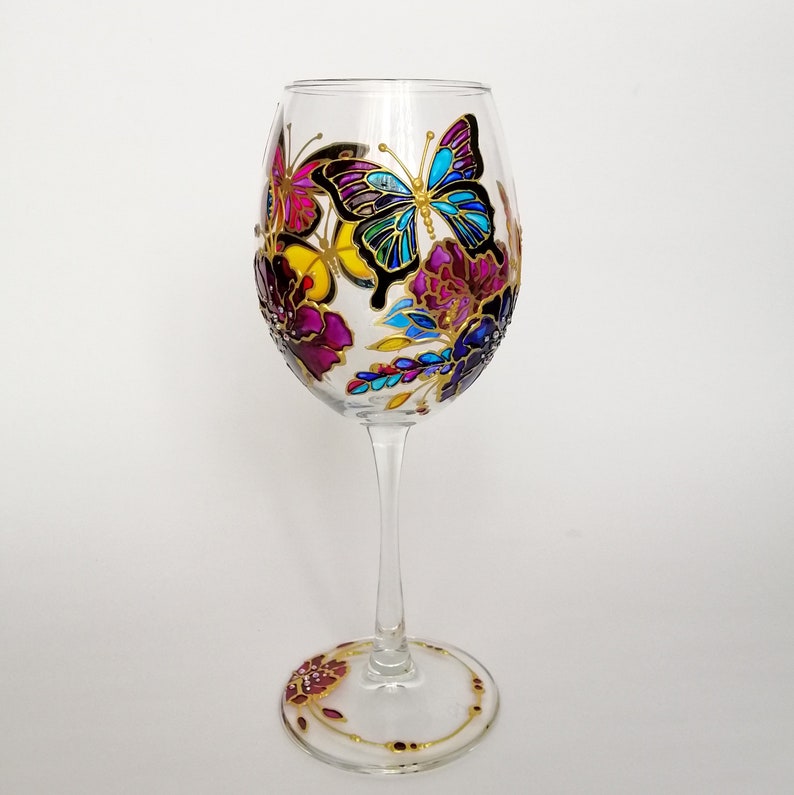 Personalised Wine Glass Monarch Butterfly Hand Painted Wine - Etsy