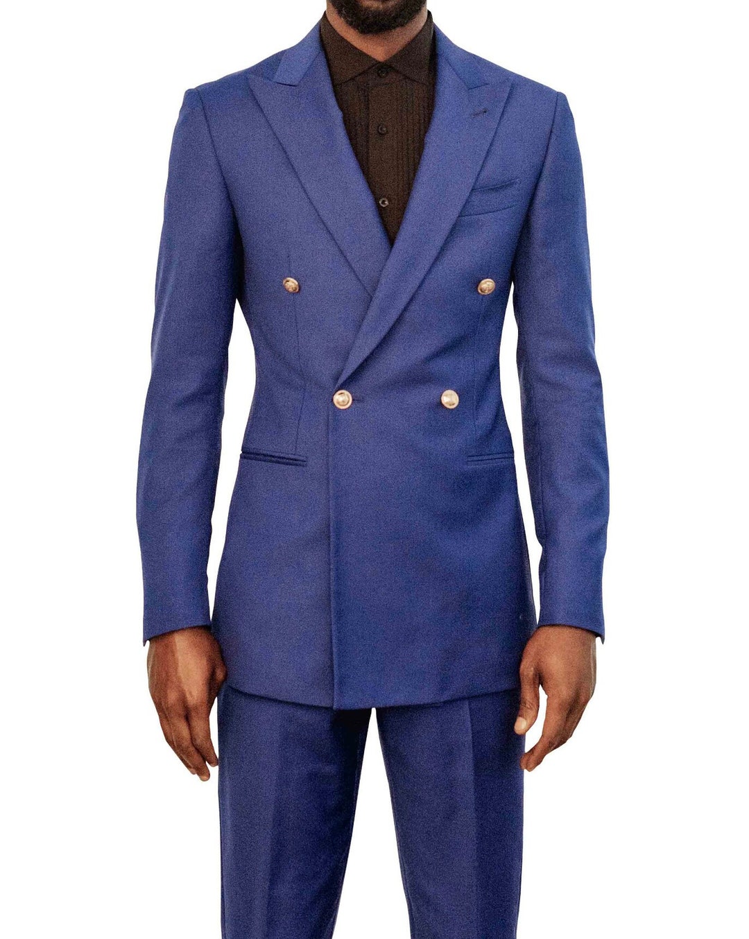 Men's Royal Blue Double Breasted Suit - Etsy
