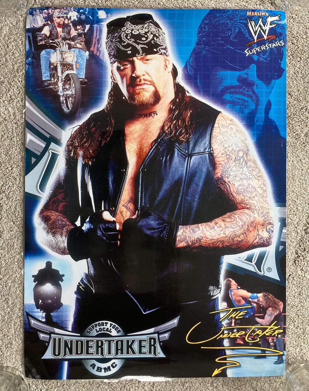 WWF the Undertaker Poster Attitude Era Vintage Wrestling WWE Laminated ...