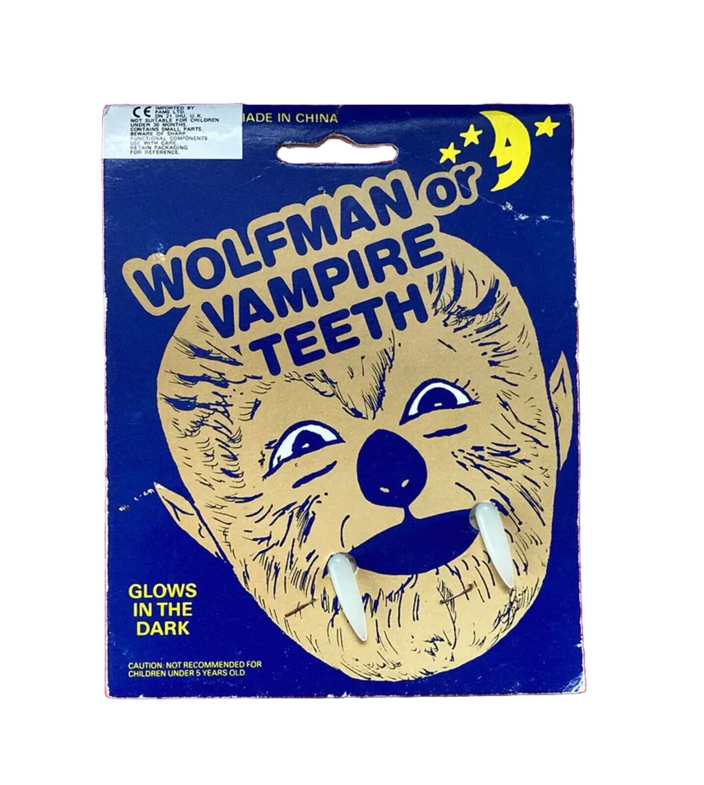 Vintage Horror Wolfman Vampire Teeth Halloween Scary Monster Spooky 70s ...