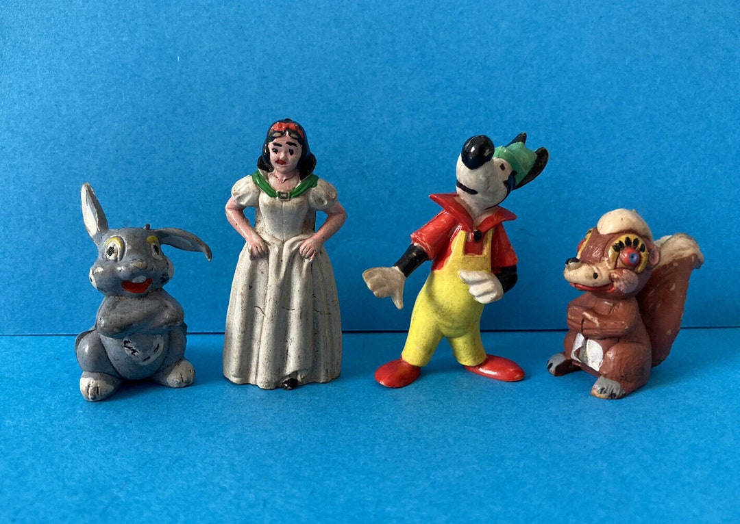Vintage Disney Marx Vinyl Figures Disney 1950s Snow White Bambi Walt ...