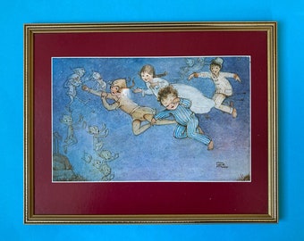 Vintage Peter Pan Framed Illustration - Etsy