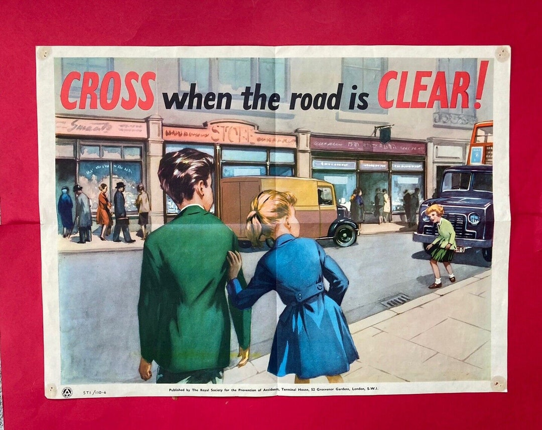 Vintage School Classroom Road Safety Poster 1940s/50s Original Rare - Etsy