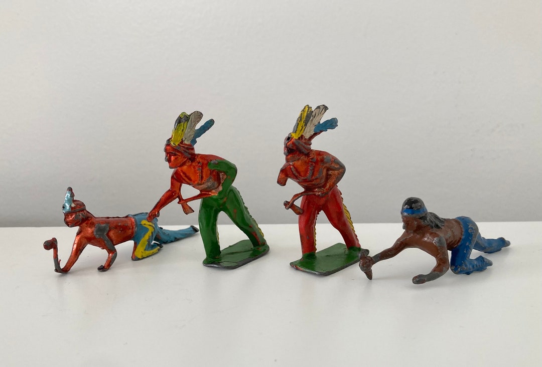 CRESCENT Native American Indians Bundle Lead Toy SOLDIERS 1940/50s Rare ...