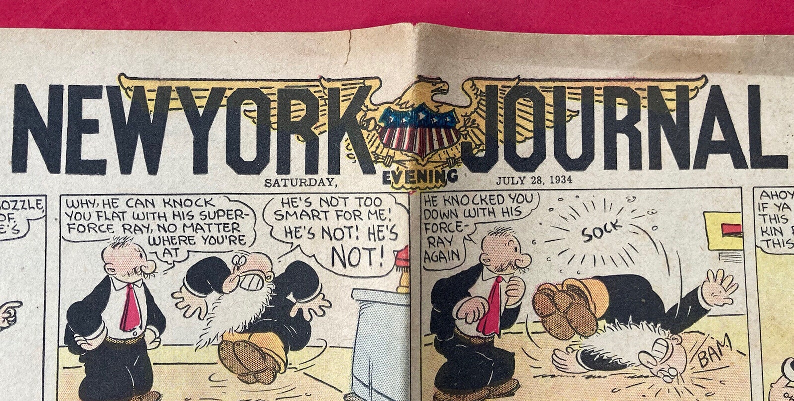 New York Evening Journal Comics Section 1934 POPEYE THIMBLE THEATRE ...