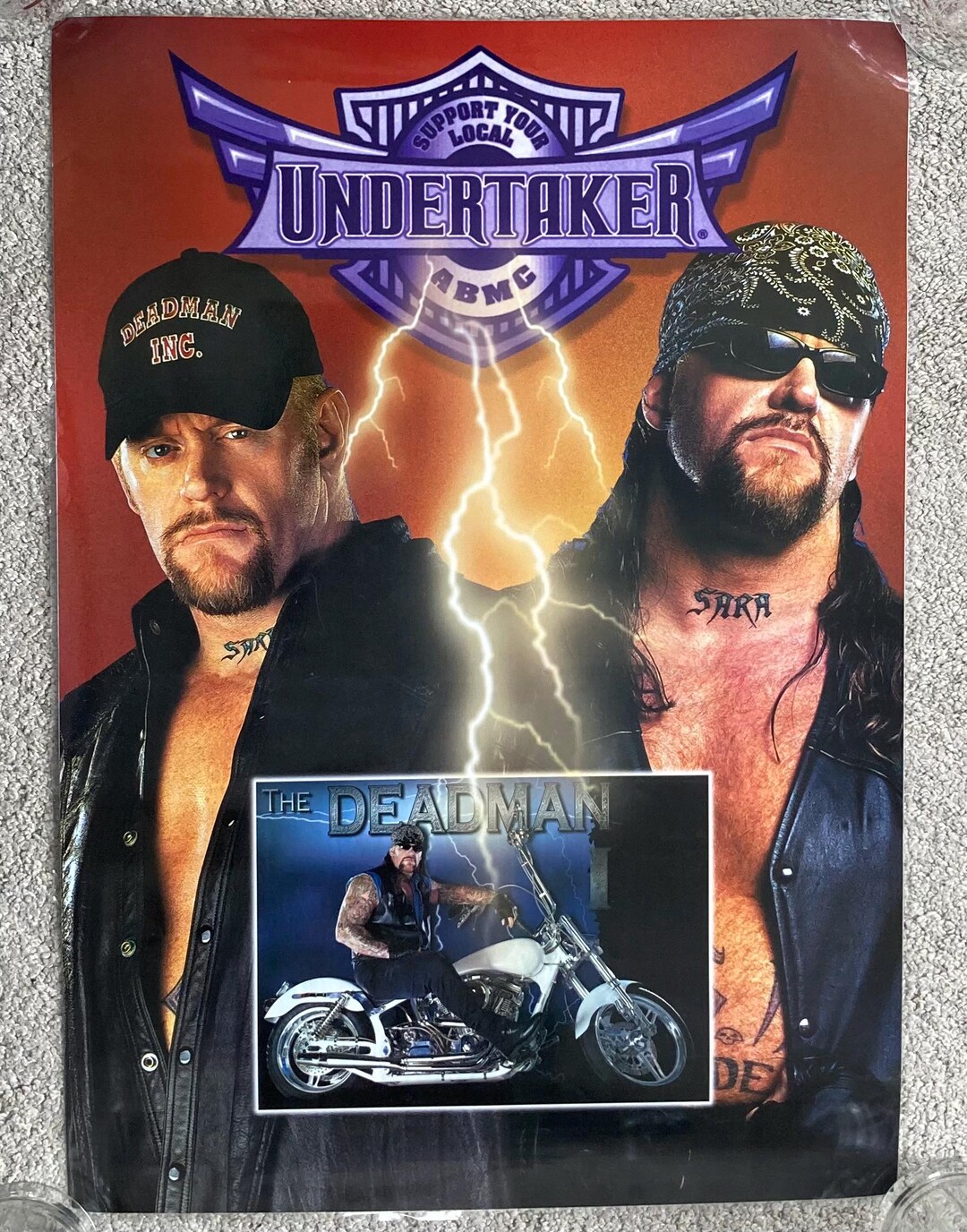 WWF the Undertaker Poster Attitude Era Vintage Wrestling WWE Laminated ...