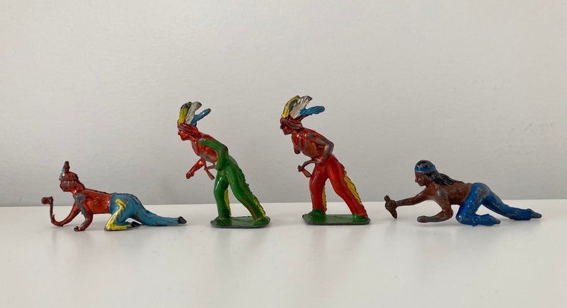 CRESCENT Native American Indians Bundle Lead Toy SOLDIERS 1940/50s Rare ...