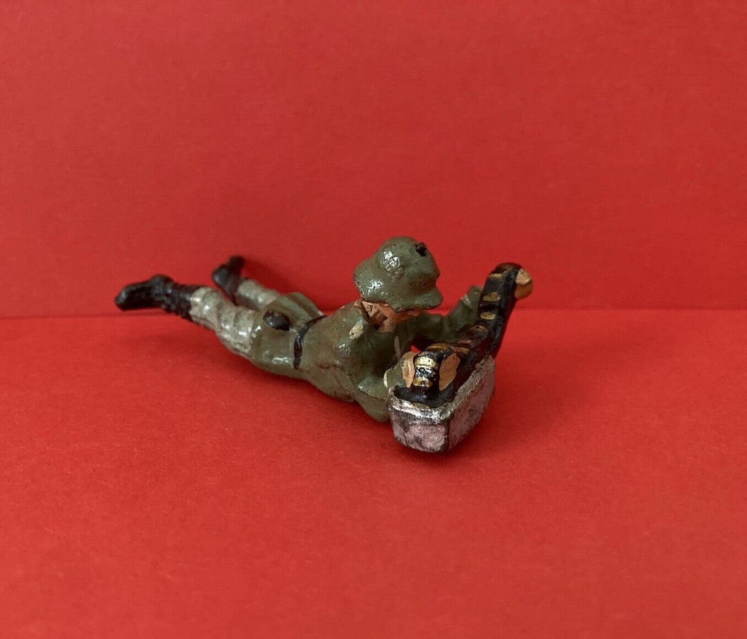 SCHUSSO Composition German Toy Soldier Vintage 1930s ELASTOLIN LINEOL ...