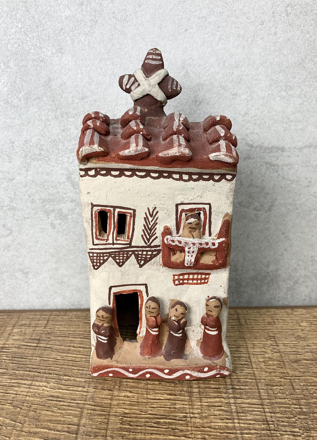 Peruvian Redware Clay Terracotta Pottery Mission Church VTG Folk Art ...
