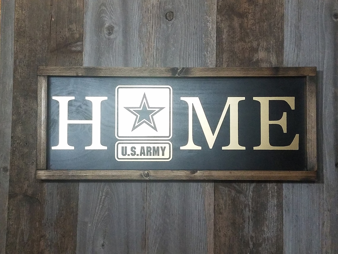 Army Home Sign Military Home Sign Army Home Decor Army Decor Veteran ...