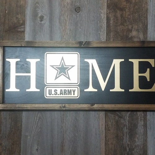 Army Home Sign Military Home Sign Army Home Decor Army | Etsy