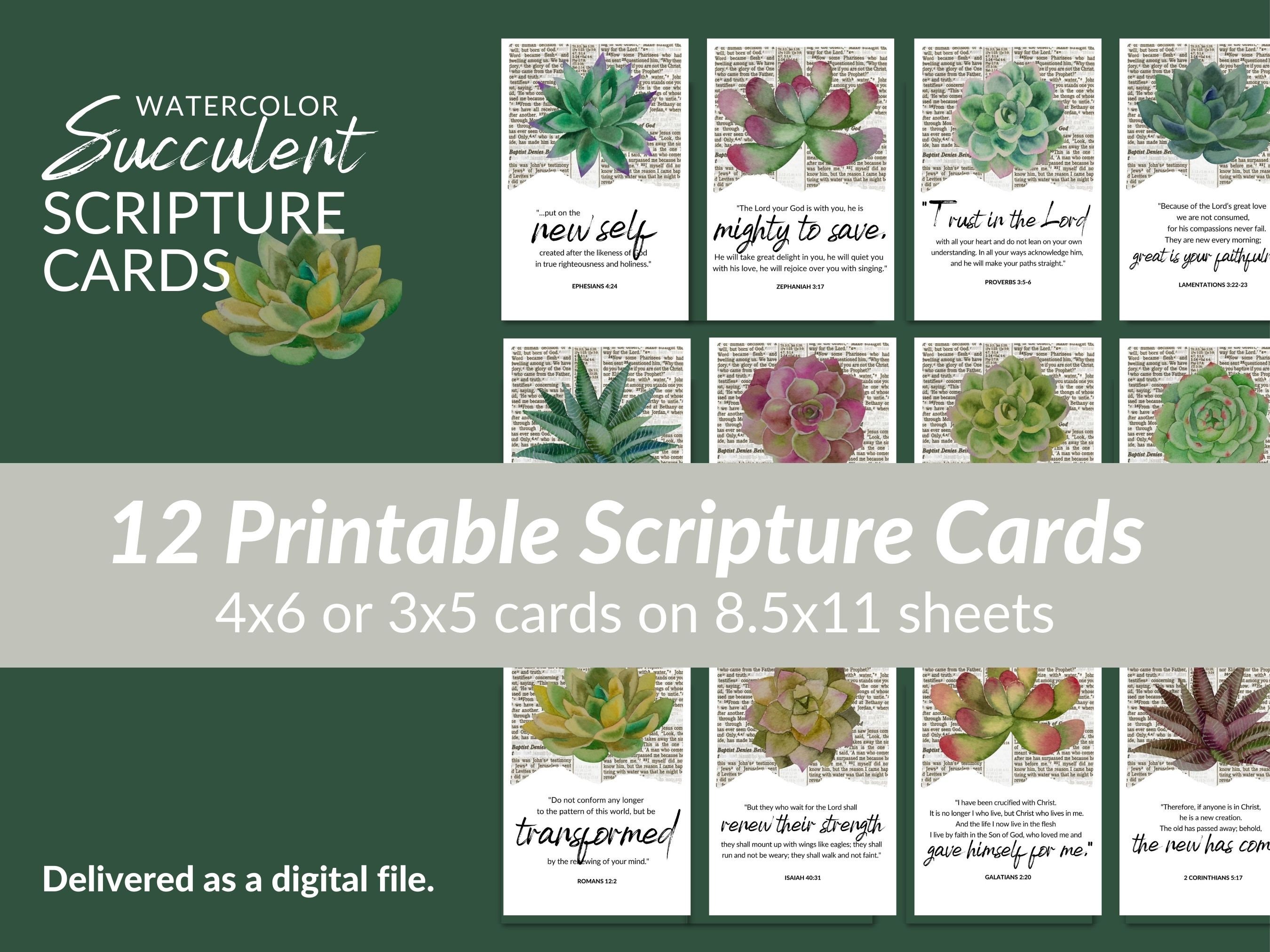 Printable Succulent Bible Verse Bundle - Etsy