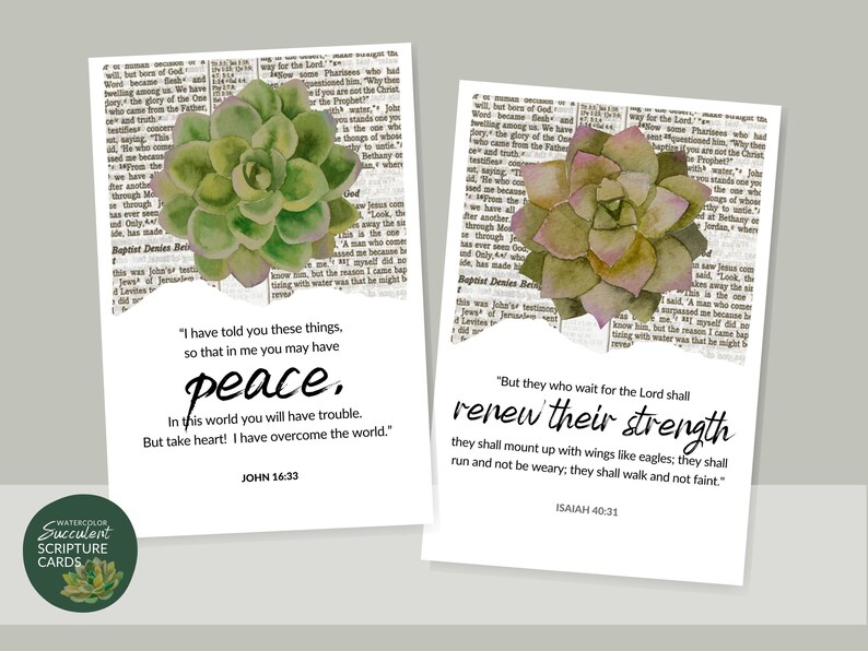 Printable Succulent Bible Verse Cards - Etsy