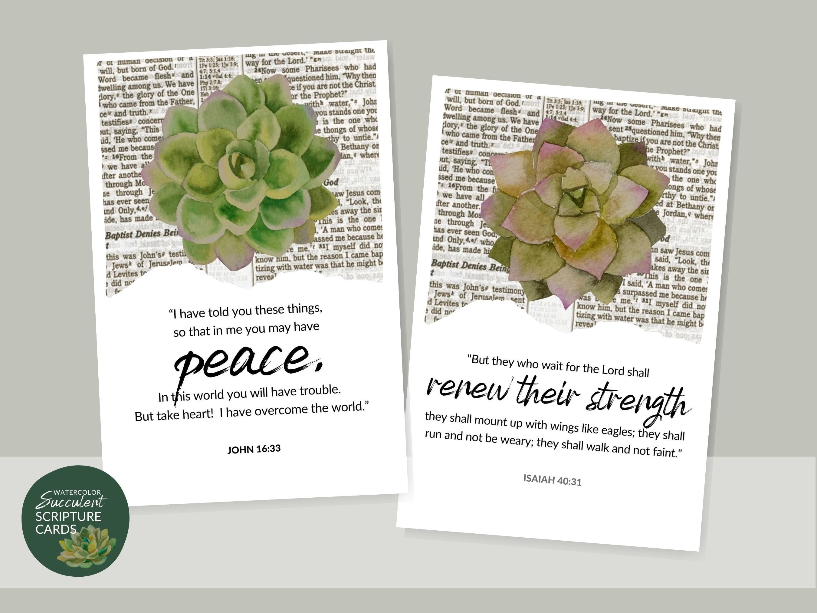 Printable Succulent Bible Verse Cards - Etsy