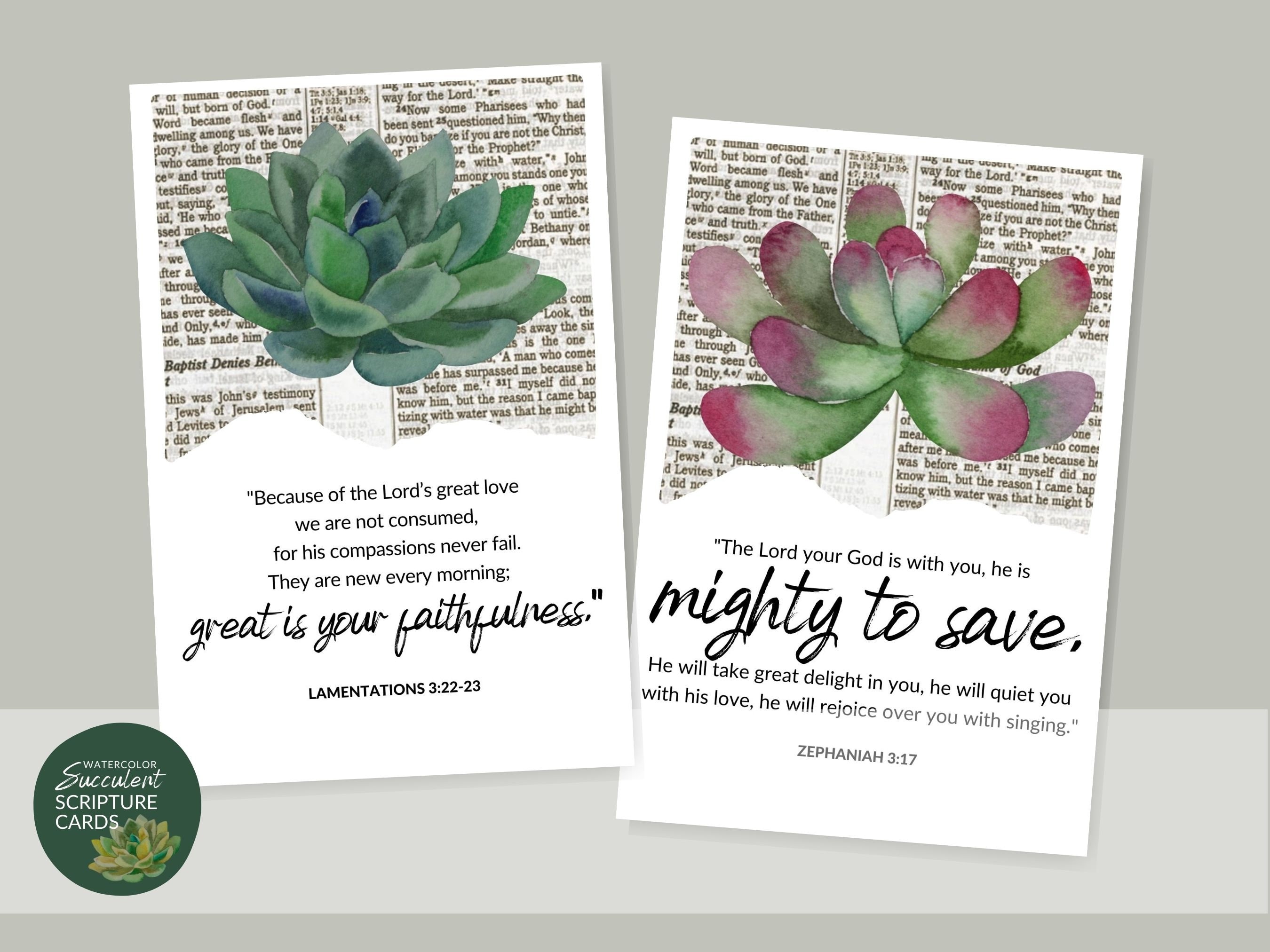 Printable Succulent Bible Verse Bundle - Etsy