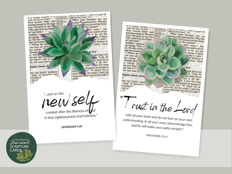 Printable Succulent Bible Verse Cards - Etsy