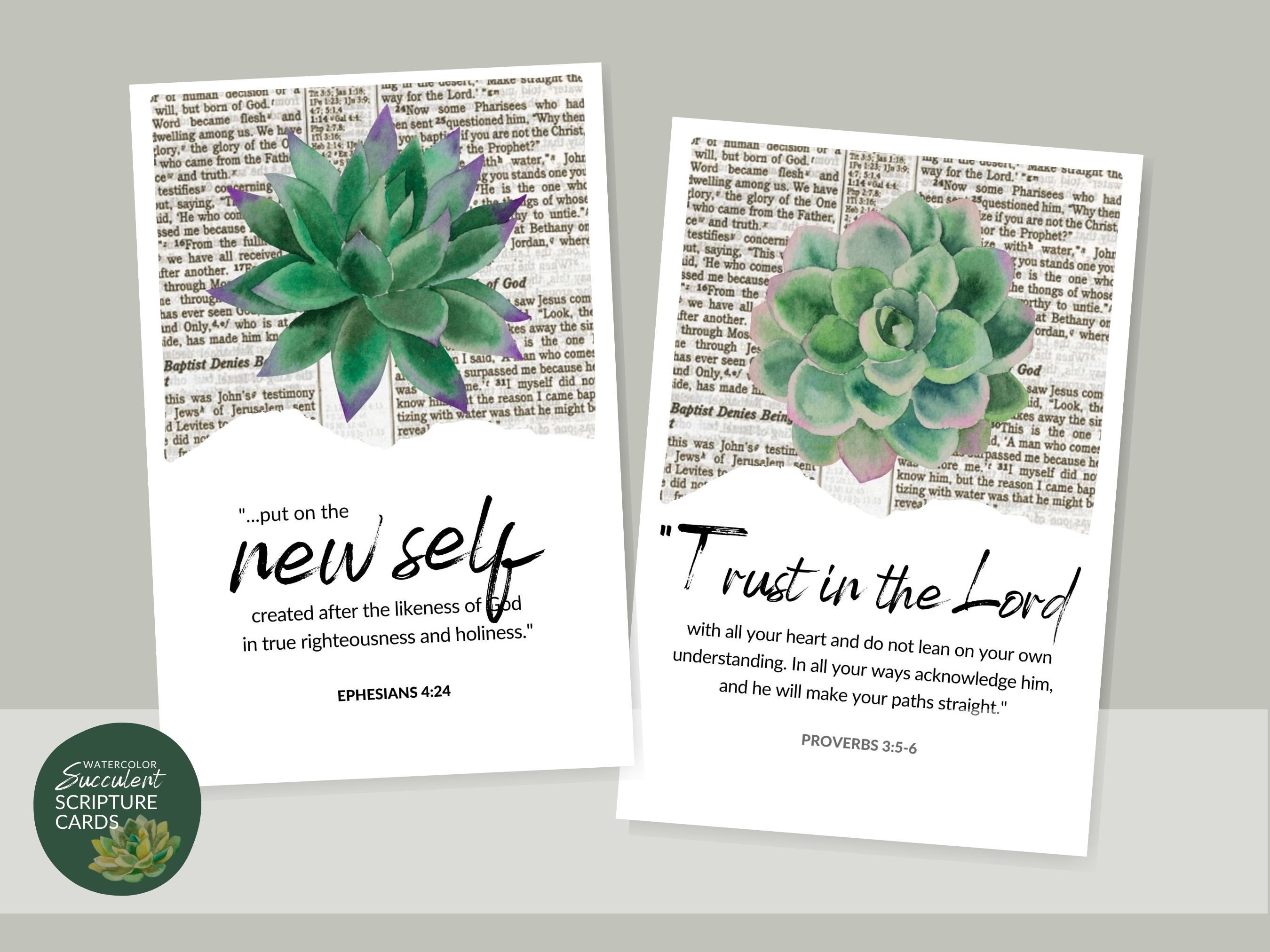 Printable Succulent Bible Verse Cards - Etsy