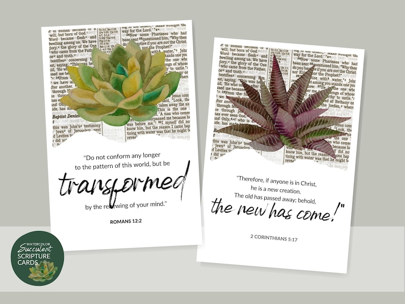 Printable Succulent Bible Verse Cards - Etsy