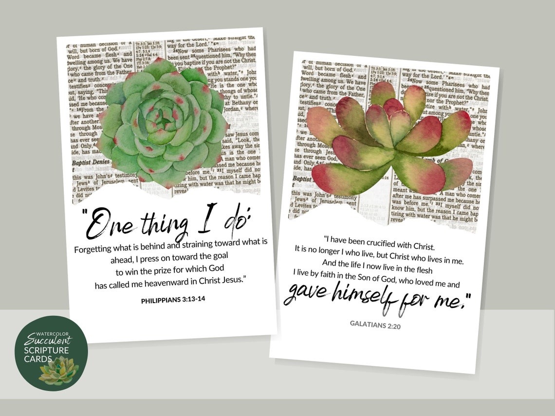 Printable Succulent Bible Verse Cards - Etsy