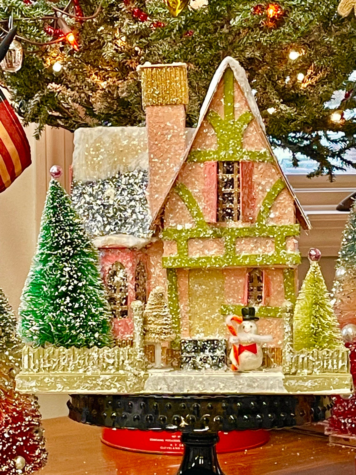 Cozy Old Cardboard Christmas Cottage . . . 10 1/2 Inches Tall and Wide ...