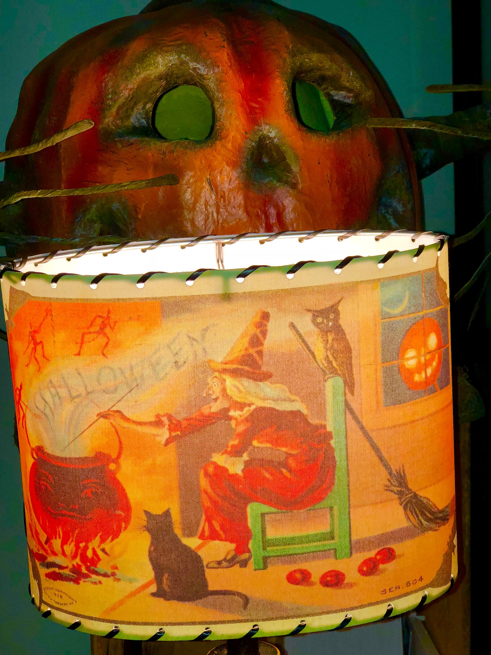 SCAREDY CAT Jacko's in Melon Patch Lamp Shade From Old Vintage ...