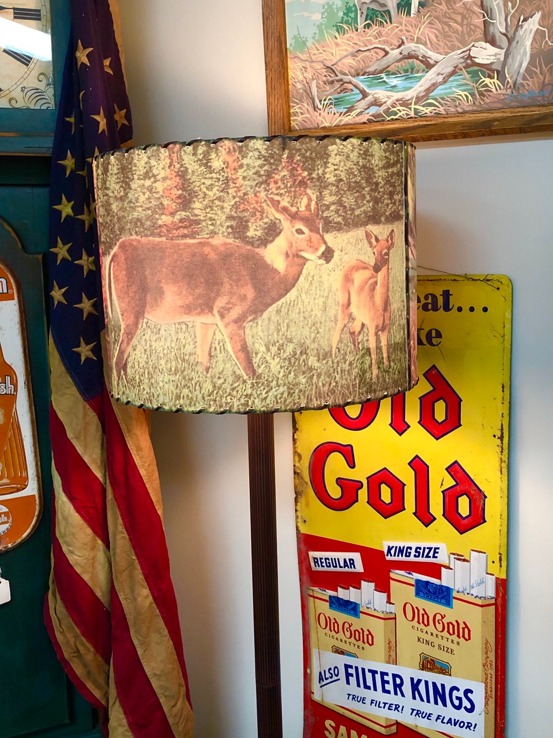 Our Nostalgic Vintage Wildlife Images Lamp Shade Moose Deer | Etsy