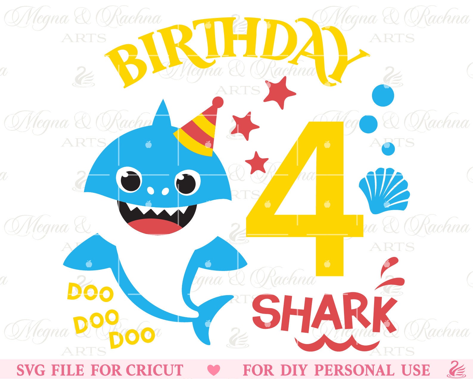 4th Birthday Shark Svg Shark Doo Doo Svg Shark Birthday Svg - Etsy