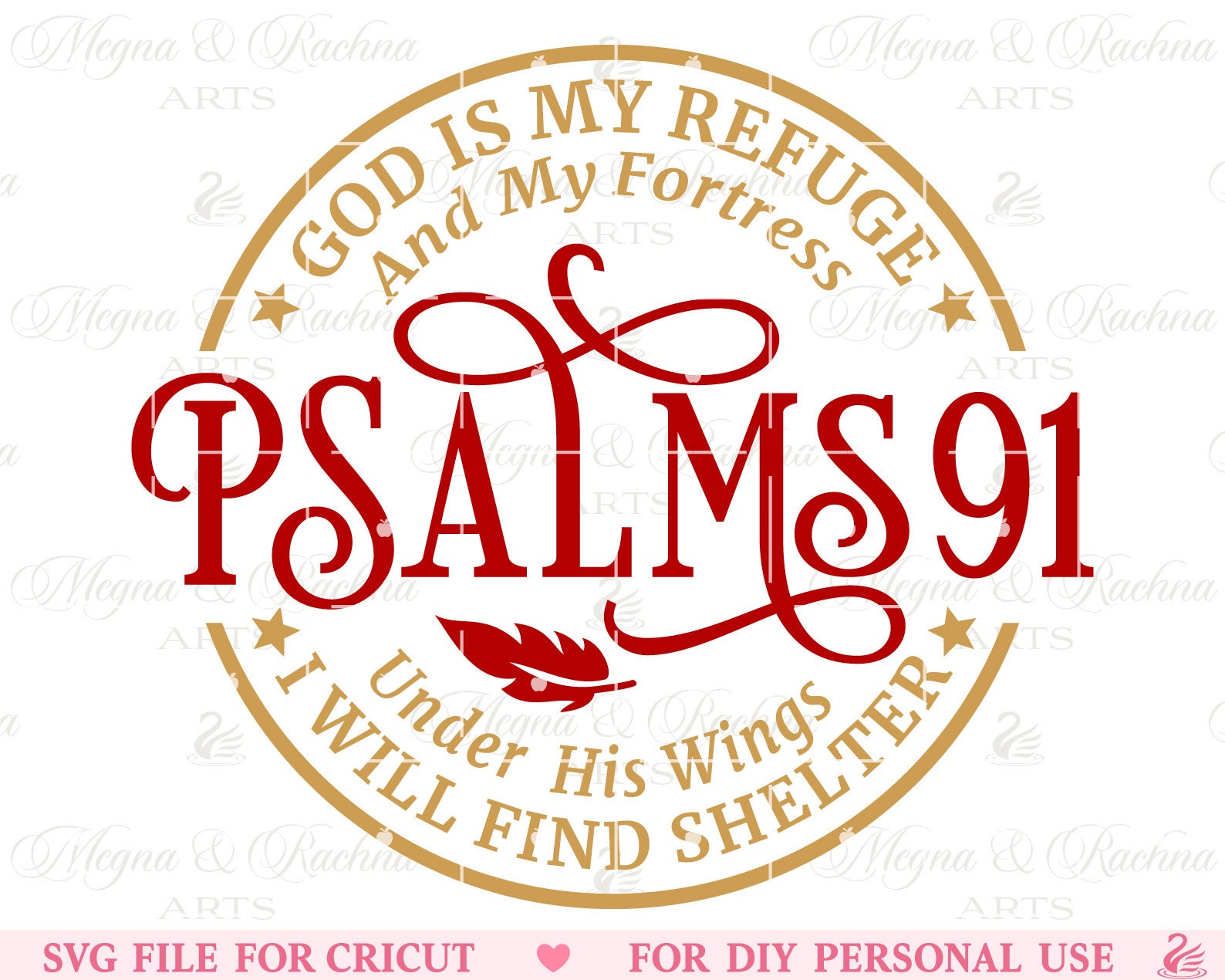 Psalm 91 Svg God is My Refuge Christian Svg Christian | Etsy