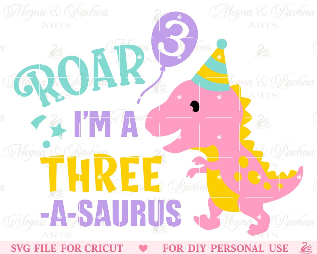Dino 3rd Birthday Svg Three a saurus svg Rawr Im 3 Svg Kids - Etsy España